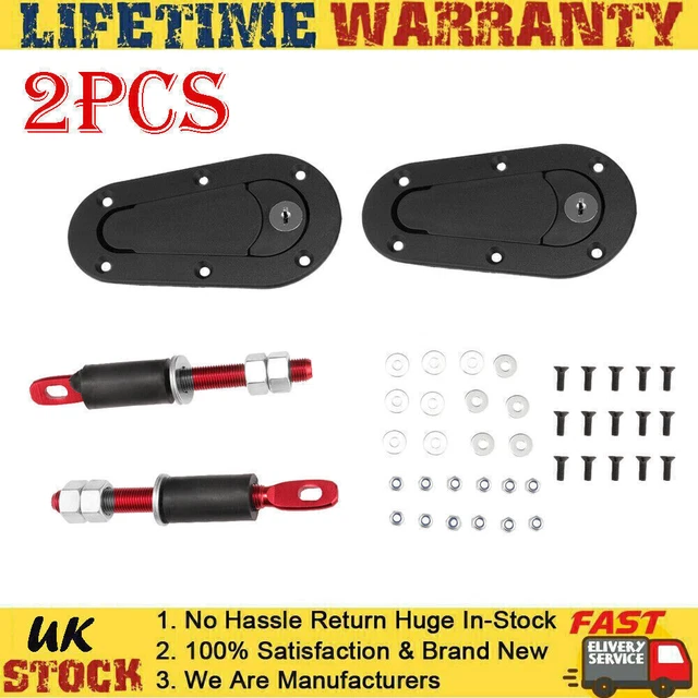 BLACK UNIVERSAL QUICK Release Bonnet Latch Catches Plus Flush w/Locking ...