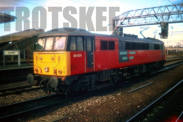 35MM SLIDE BR British Rail Electric Loco Class 86 86424 1998 Crewe ...