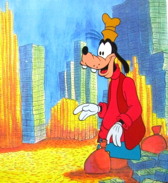 GOOFY MICKEY MOUSE dog WALT DISNEY money ORIGINAL ANIMATION PRODUCTION ...
