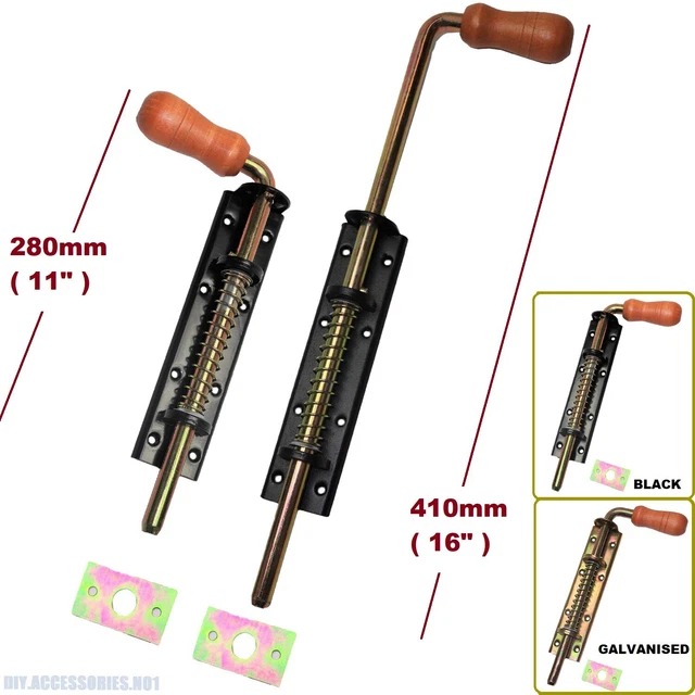 HEAVY DUTY NARROW Drop Bolt Spring Loaded Stable Door Gate Garage ...