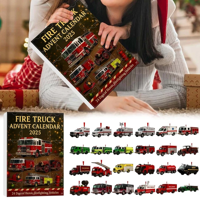 FIRE TRUCK ADVENT Calendar 2025 24 Days Countdown Calendar With 24 ...