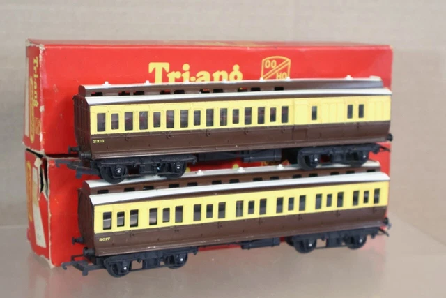 TRIANG HORNBY R332 R333 GW GWR Claire-Voie Composite & Frein Coach ...