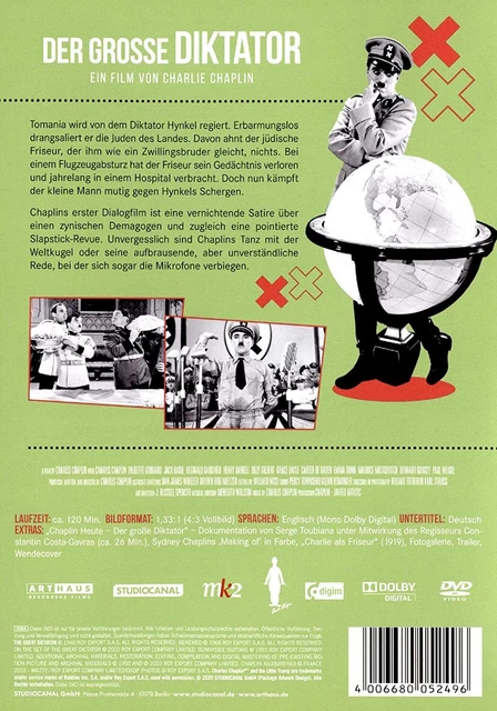 CHARLIE CHAPLIN-DER GROSSE Diktator (DVD) Charlie Chaplin Paulette Goddard EUR 15,11 - PicClick IT