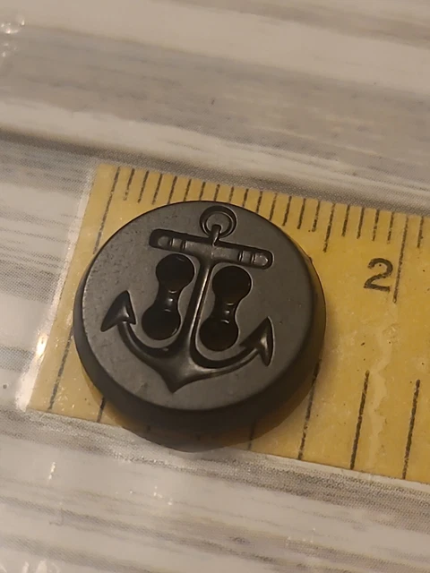 WW2 US NAVY ANCHOR Button 4 HOLE 5/8 BLACK PLASTIC $14.49 - PicClick