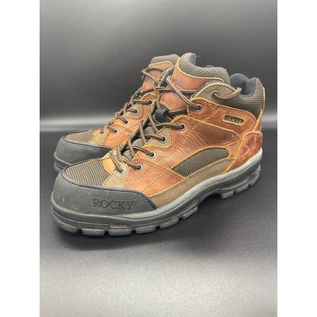 ROCKY MEN'S LEATHER Hiking Boots Reinforced Toe Size 10 M Stock Number ...