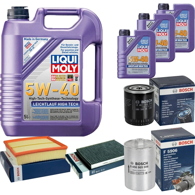 BOSCH INSPECTION SET 8L Liqui Moly Bon Fonctionnement High Tech 5W-40 ...