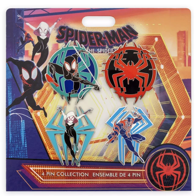 Disney Parks Spider Man Across The Spider Verse Pin Set New With Card