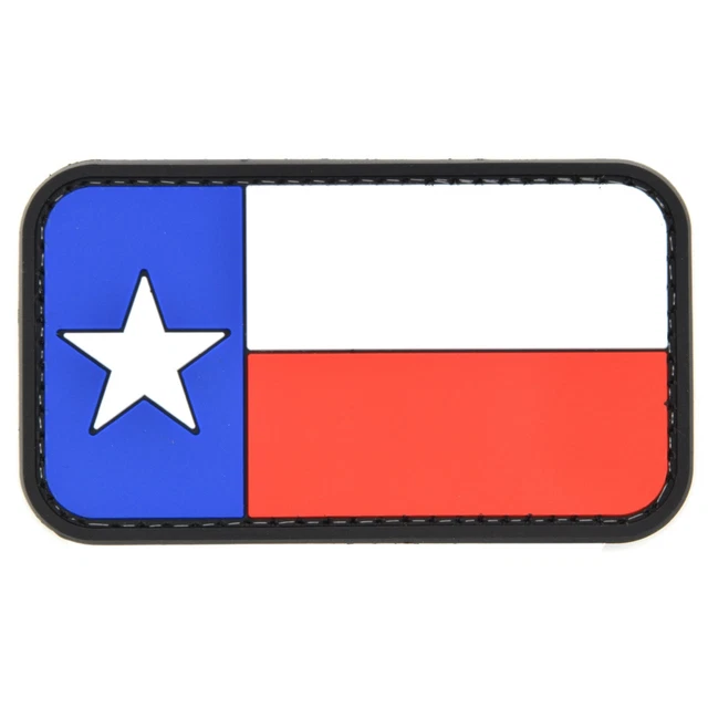 TEXAS STATE FLAG Rounded PVC Patch Removable Tactical Emblem Patches ...
