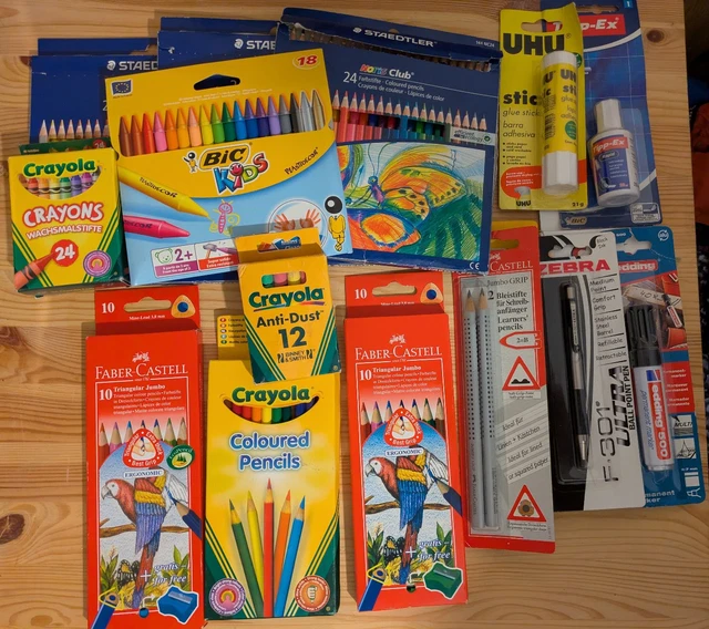 COLOURED PENCILS CRAYONS staedtler. crayola, faber-castell bundle lot ...
