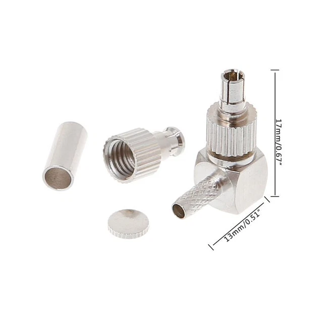 2 IN 1 TS9/CRC9 Male Right Angle RF Connector Coaxial Adapter For RG174 ...
