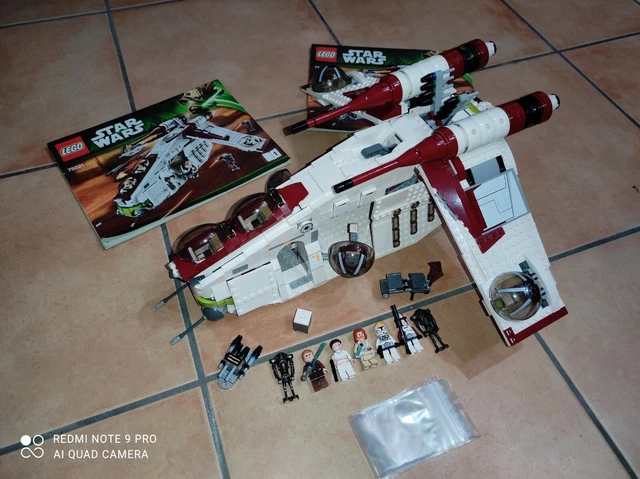 LEGO SET 75021 rare complet REPUBLIC GUNSHIP Star Wars lot figurines ...