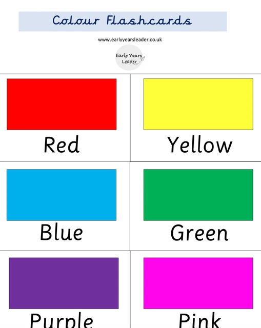 COLOUR PRINTED WORD FlashCards Education Vocabulary Early Years ...