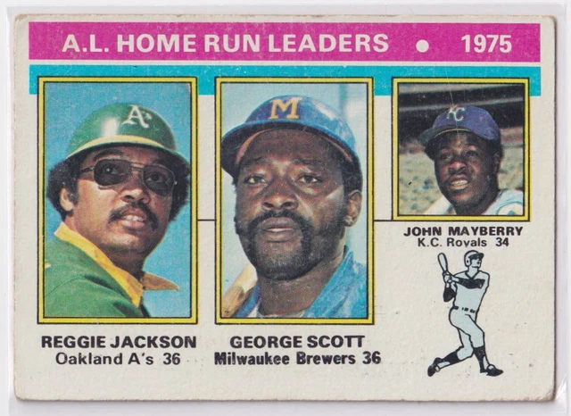 1976 TOPPS REGGIE Jackson/George Scott/John Mayberry Oakland Athletics ...