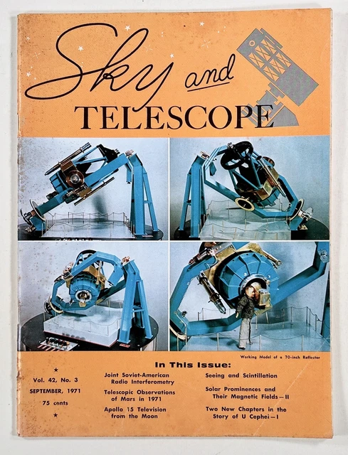 1971 SEP SKY & TELESCOPE Observations of Mars APOLLO 15 Solar ...