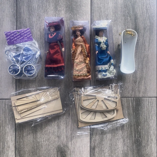 DOLLS HOUSE 1:12 bundle Streets Ahead dolls, wonham pram Bath Dolls ...