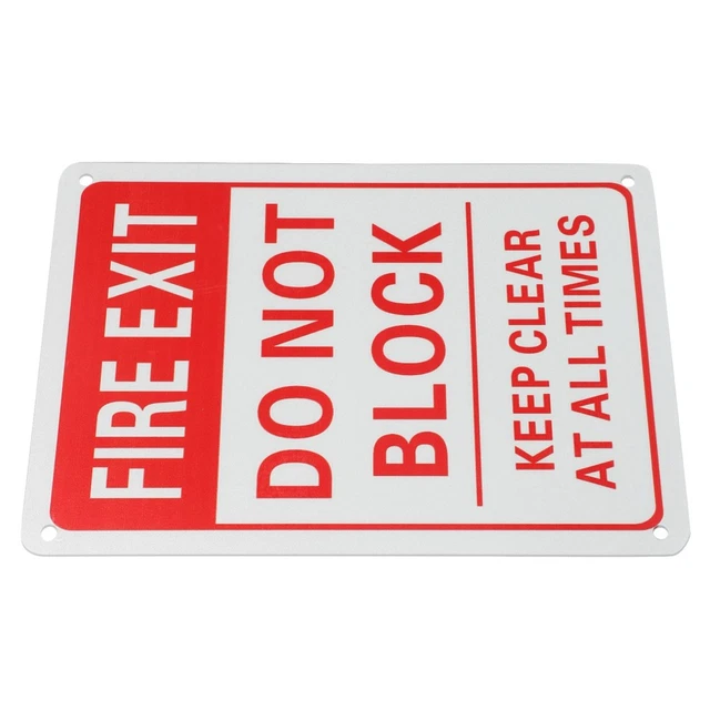 FIRE EXIT SIGN Left Directional Do Not Block Door Signs Emergency ...