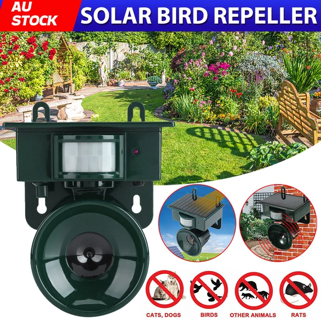 ULTRASONIC BIRD REPELLER Animal Pest Repellent Possum Scarer Motion ...