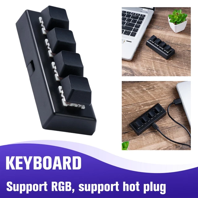 4-KEY USB MINI Mechanical Keyboard Custom Shortcut Keypad Hot ...