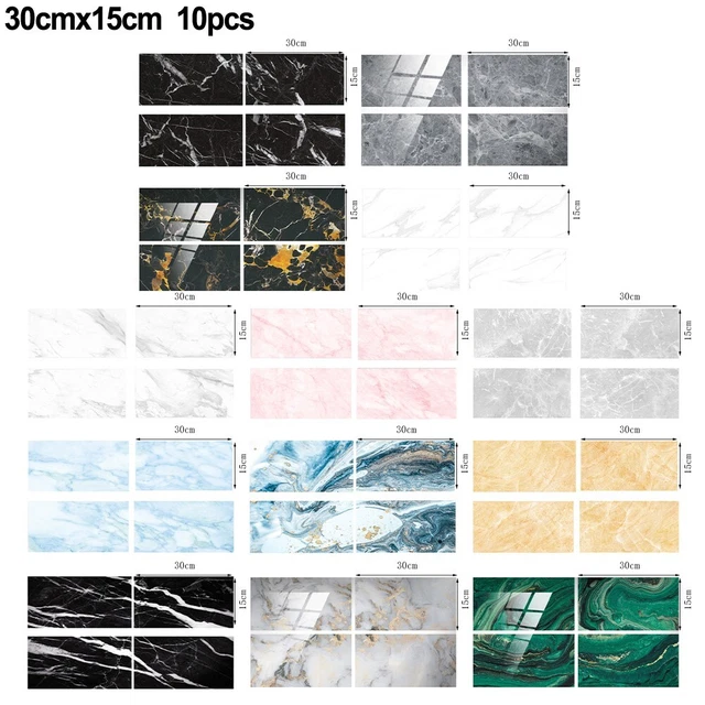 CREATE A DELUXE Look with Fake Marble Tile Stickers for Bathroom and ...
