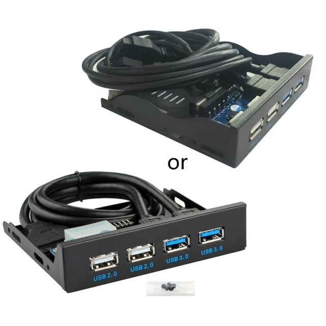 USB FRONT PANEL 9-pin/ 19Pin to 4 Port USB 2.0 Hub Computer Front Panel ...