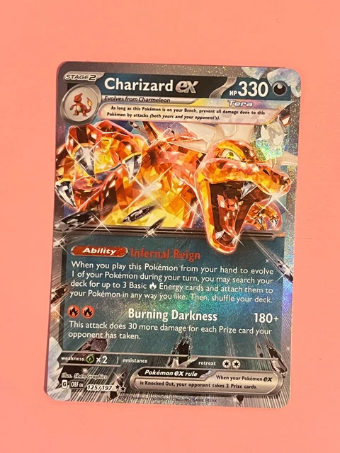 POKEMON TCG CHARIZARD EX 125/197 SV03 Obsidian Flames Double Rare Card ...