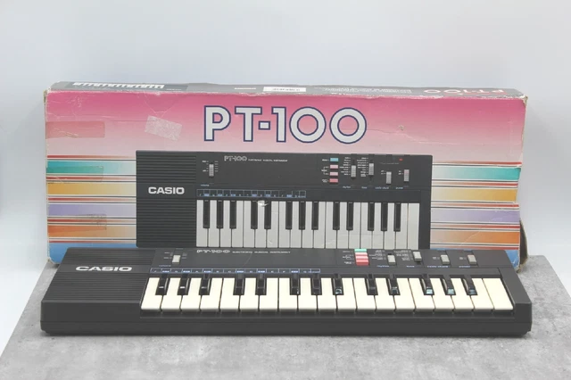 CASIO PT-100 VINTAGE Keyboard Synth Piano Boxed 1980s Used Working ...