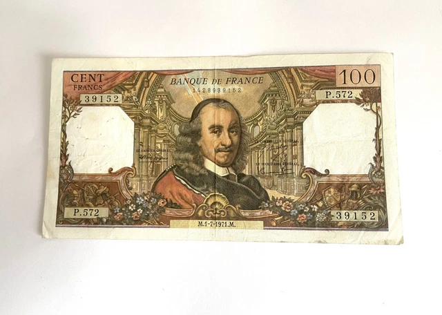 ANCIEN BILLET DE Banque De 100 Francs " Corneille " EUR 6,00 - PicClick FR