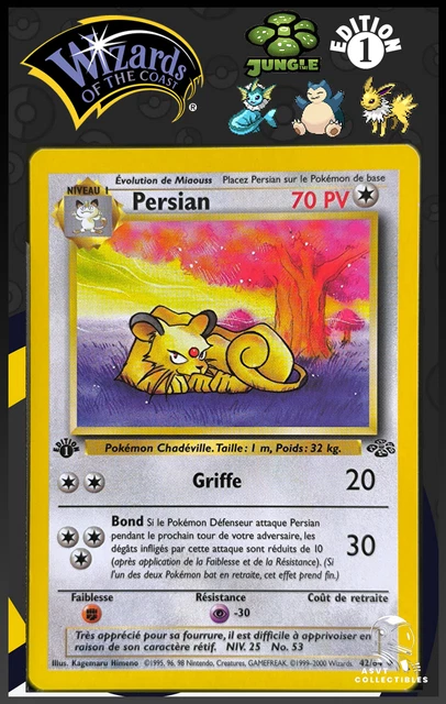 CARTE POKÉMON PERSIAN 42/64 Edition 1 Ed 1 Jungle Wizards FR 2 EUR 17 ...