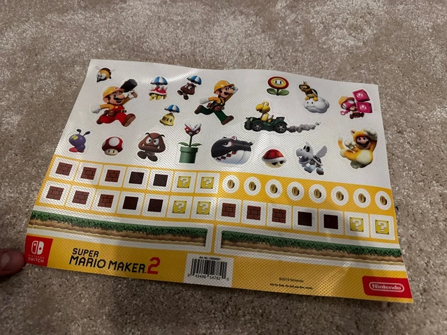 SUPER MARIO MAKER 2 Promo Sticker Sheet | New & Unused | 2019 Nintendo ...