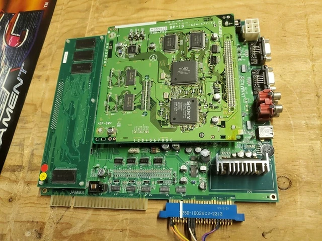 NAMCO TEKKEN TAG Tournament arcade Jamma pcb, marquee, kick harness ...