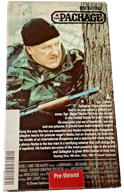 THE PACKAGE: GENE Hackman, Joanna Cassidy & Tommy Lee Jones, VHS 1989 £ ...