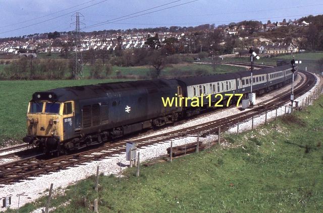 ORIGINAL RAILWAY SLIDE Class 50 50011 at Aller Junction 27.04.79 £9.00 ...
