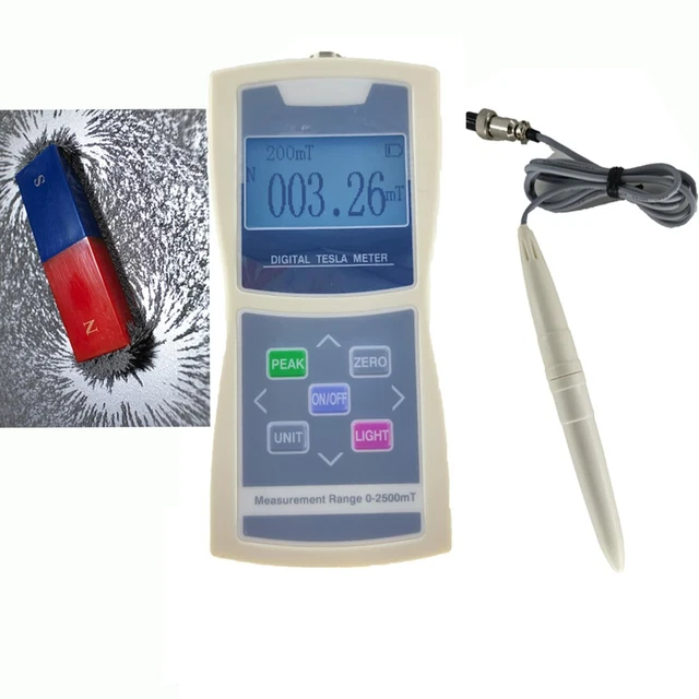 DIGITAL TESLA METER Gauss Meter Teslameter Fluxmeter With Radial Hall ...