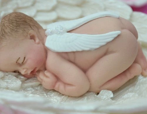 EDIBLE BABY ANGEL in angel wings cake topper. Edible Christening cake topper £14.95 - PicClick UK