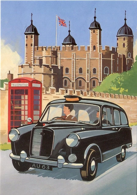 LONDON TAXI TOWER Telephone box Classic car Colin Ashford art Santoro ...