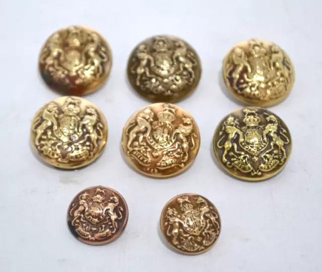 8 WWII BRITISH Army General Service Brass Uniform Buttons Chesney ...