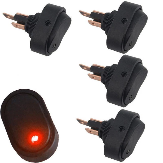 5X YELLOW LED Light 12V 30A Car Boat Auto Rocker SPST Toggle ON/OFF ...