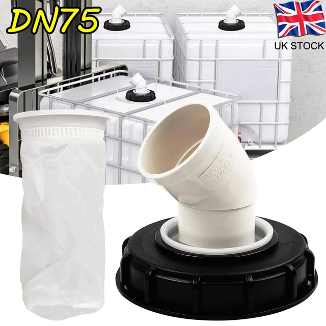 DN75 EXTENSION TUBE 45° IBC Filter Ton Barrel Cover Cap IBC Tank Covers ...