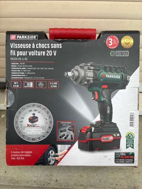 PARKSIDE BOULONNEUSE VISSEUSE A Choc Sans Fil Neuve Batterie 20V EUR ...