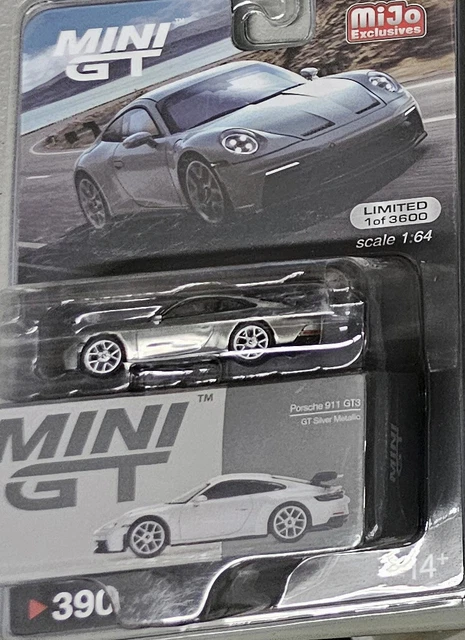 CHASE 1/64 MINI GT Porsche 911 GT3 GT Argent Métallique Diecast Modèle ...