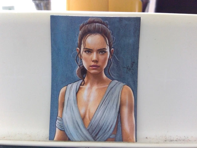 CARTE CROQUIS DESSIN Originale Rey Padmé Amidala Star Wars Faite Main ...