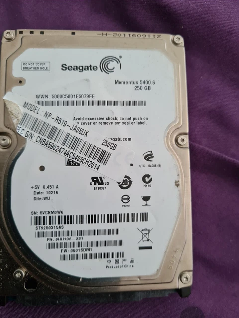 SEAGATE MOMENTUS 5400.6 250 GB,Internal,5400 RPM,6.35 cm (2.5")... £10.00 - PicClick UK