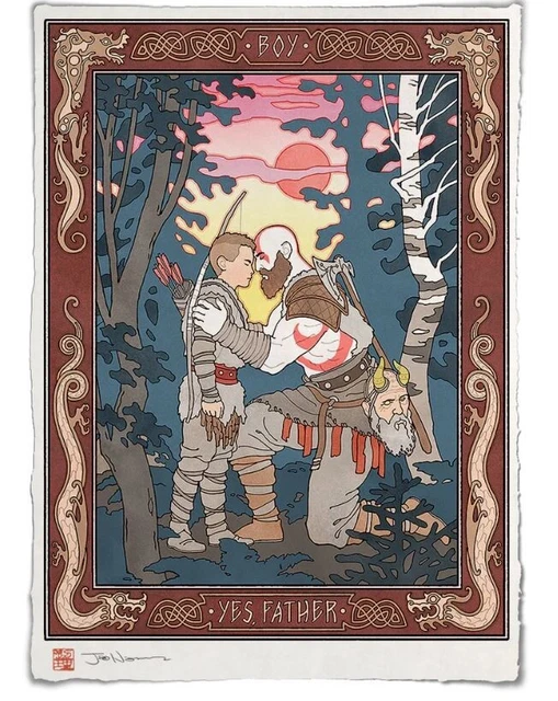 GOD OF WAR Ragnarok Jotnar Kratos & Atreus Japanese Poster Print Art ...