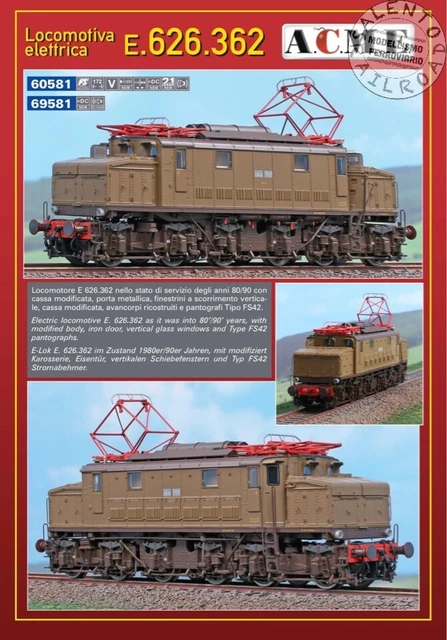 ACME 60581 LOCOMOTIVA elettrica FS E 626 362 con cassa modificata di ...