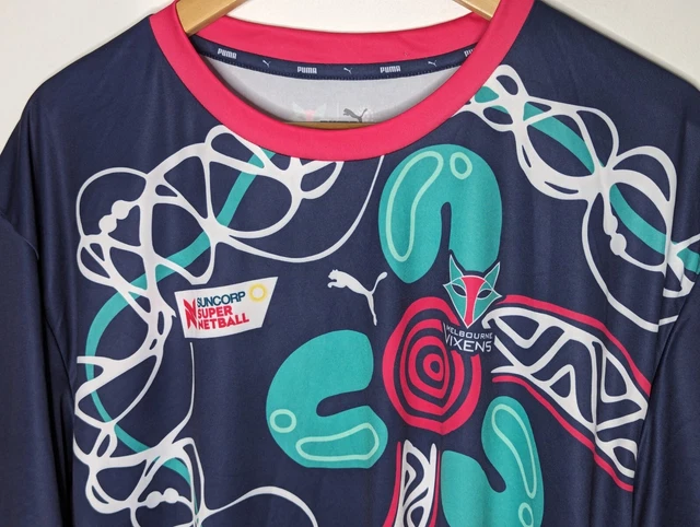 MELBOURNE VIXENS SUNCORP Super Netball Indigenous Jersey Top PUMA XL ...