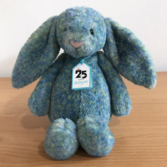 JELLYCAT - BASHFUL Luxe Bunny Azure - Green & Blue Mix Rabbit - Medium ...