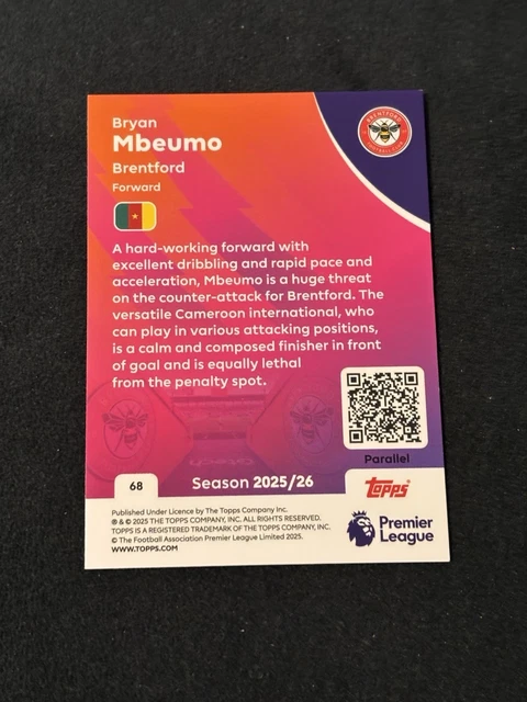 TOPPS 2026 PREMIER League - Brentford Bryan Mbeumo Festive Parallel ...