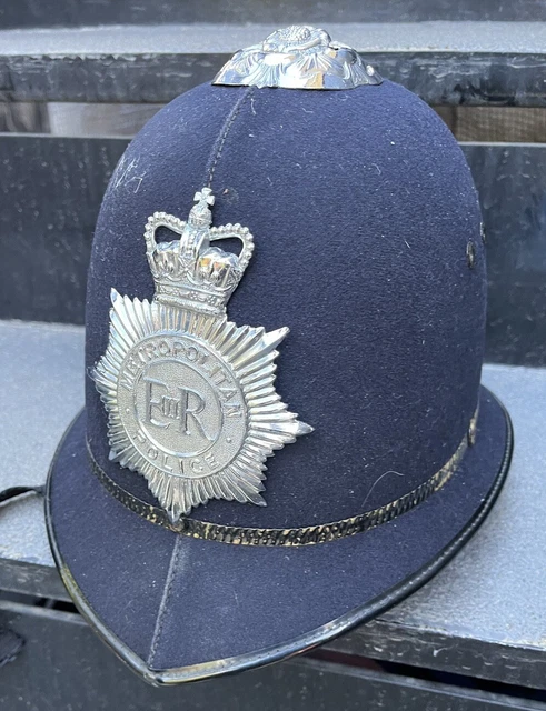 VINTAGE BRITISH LONDON Metropolitan Police Custodian Bobby Helmet Now ...