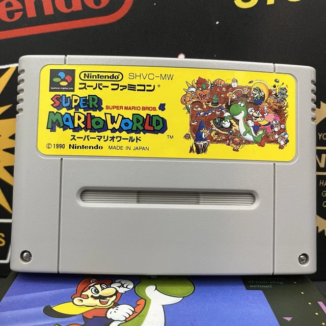 SUPER MARIO WORLD Super Nintendo SNES NTSC-J JAPANESE GREAT LABEL FREE ...