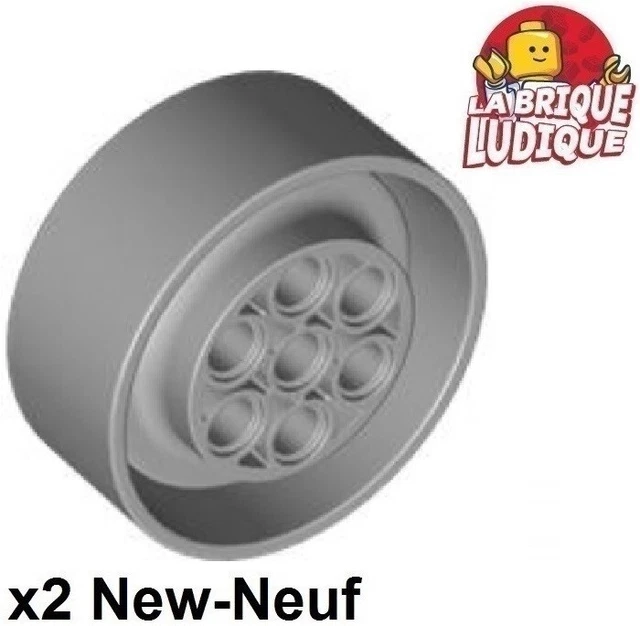 LEGO 2X WHEEL Rim 41mm Diameter X 15mm Technic Smooth Slick Grey / L B ...